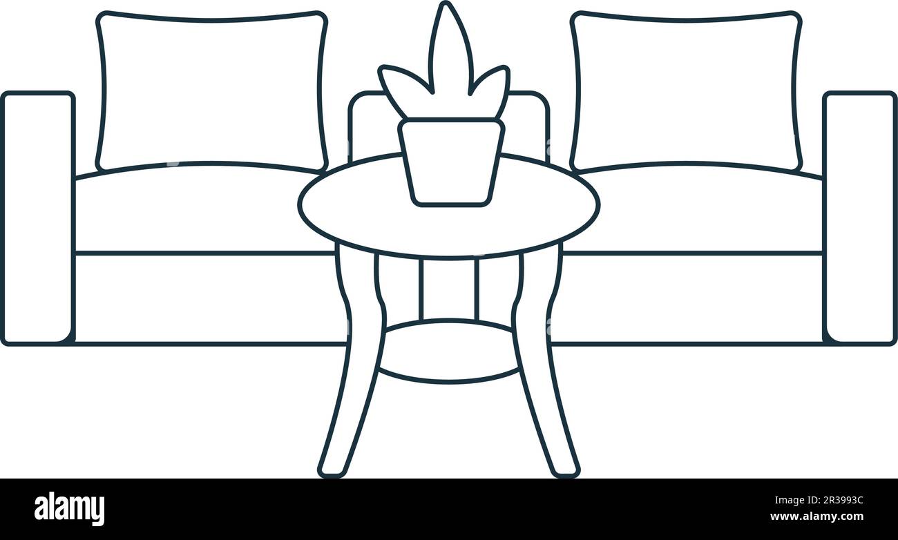 Lounge icon. Monochrome simple sign from airport elements collection ...