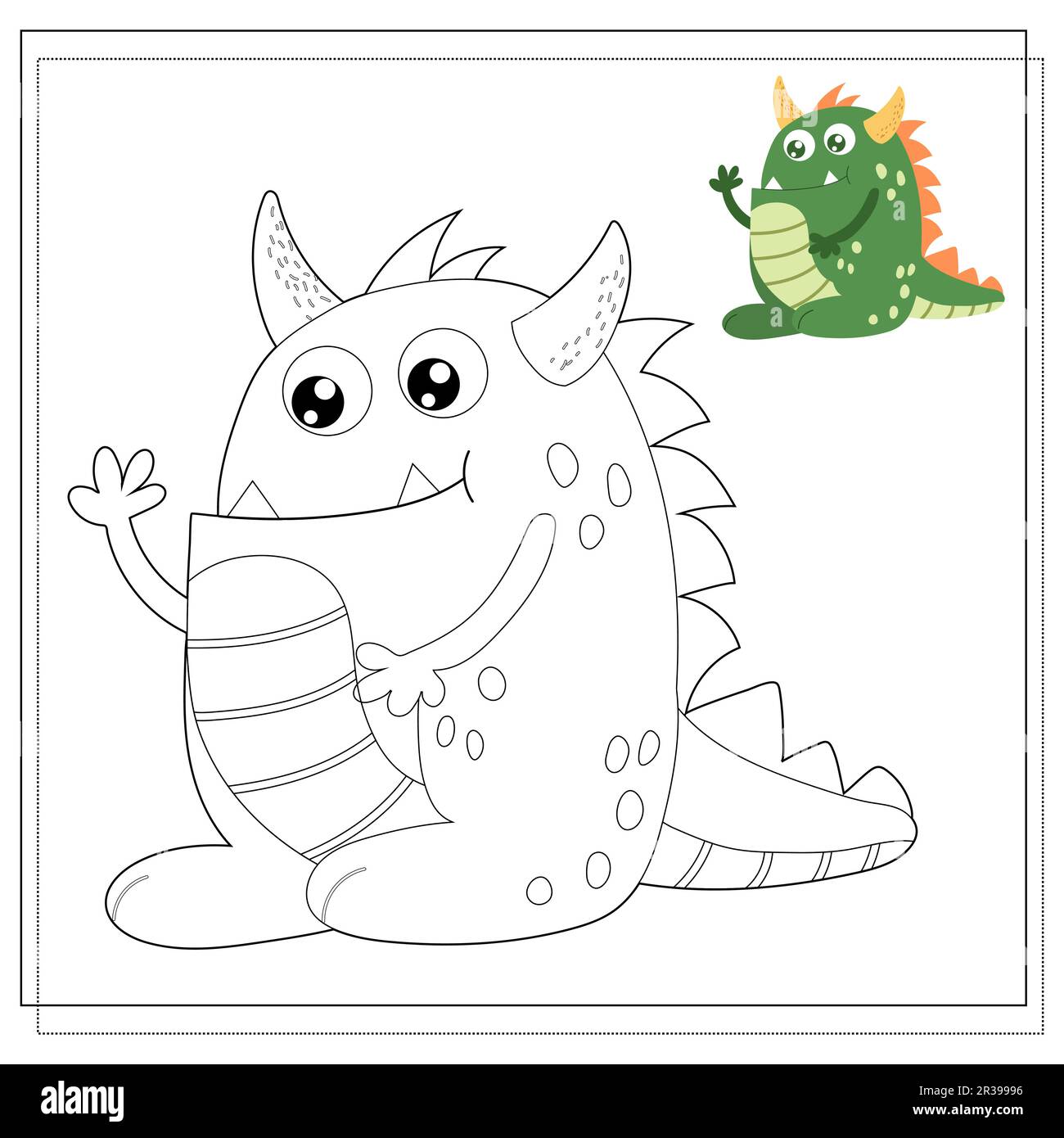 Coloring book for kids, cartoon monsters, aliens. Vector illustration ...