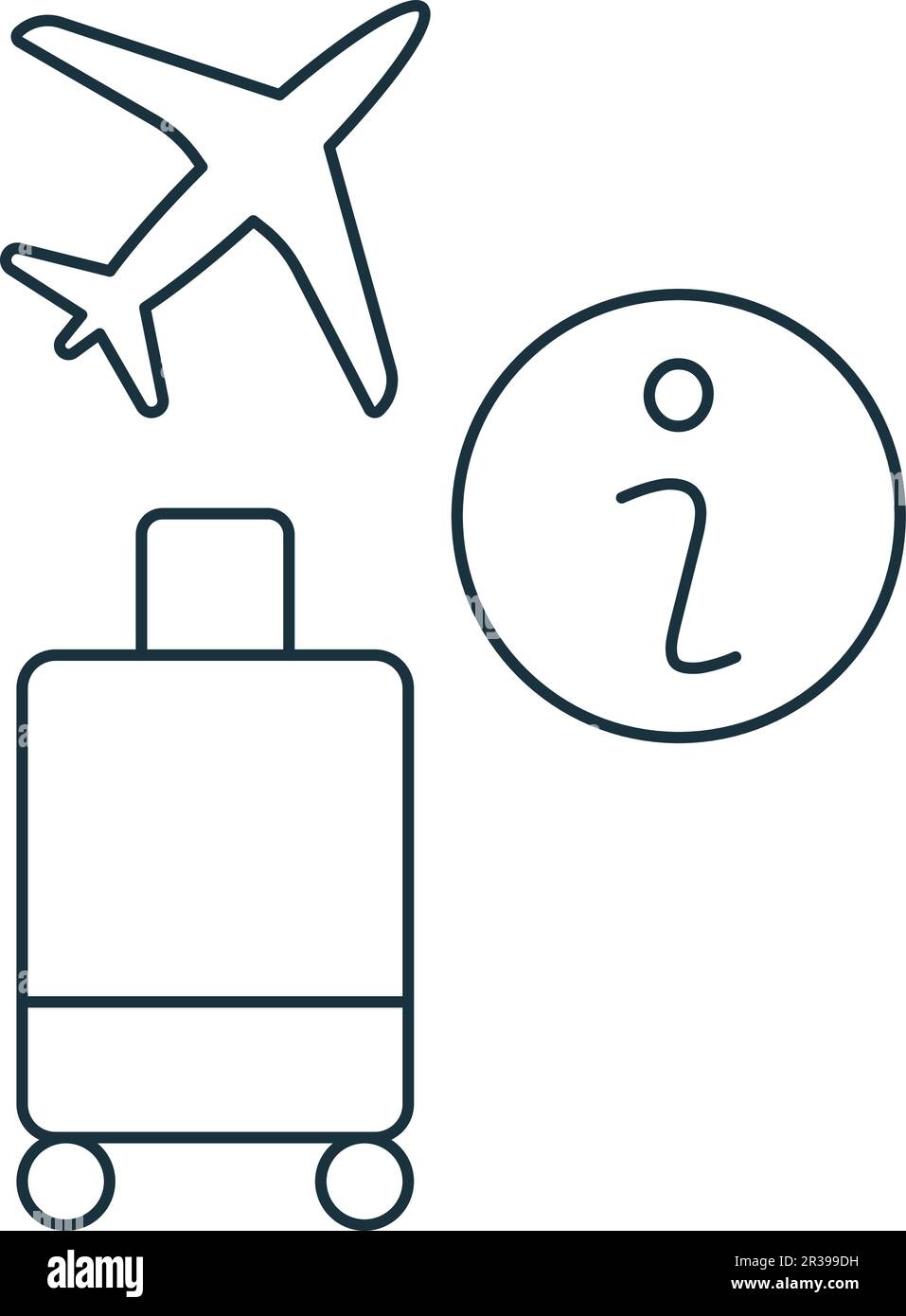 Tourist information icon. Monochrome simple sign from airport elements ...