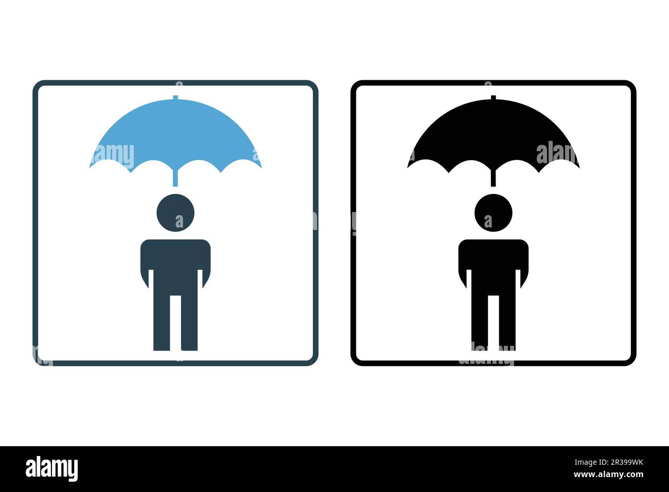 People under umbrella. insurance symbol, protection, safety. Glyph icon ...