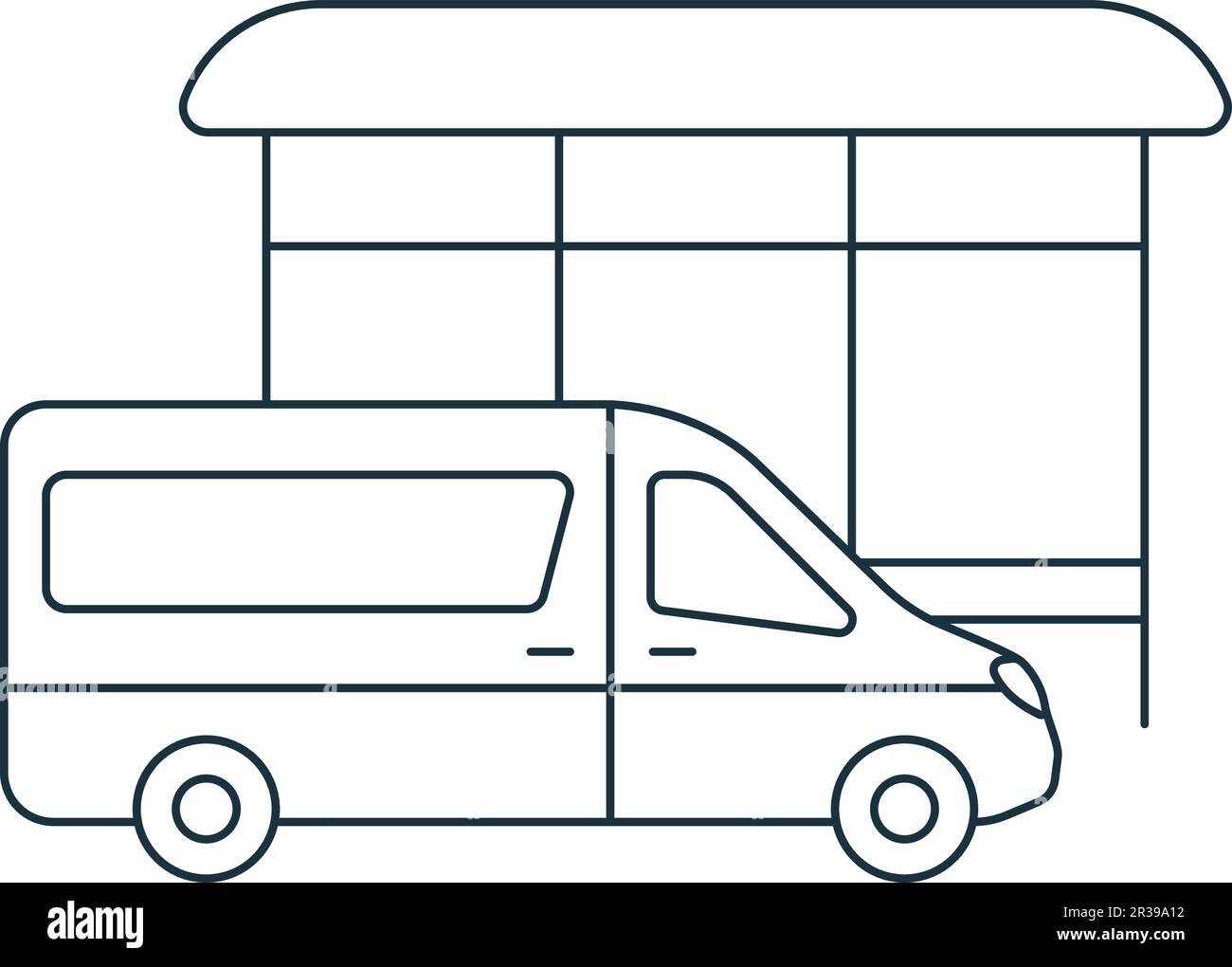 Bus station icon. Monochrome simple sign from airport elements ...