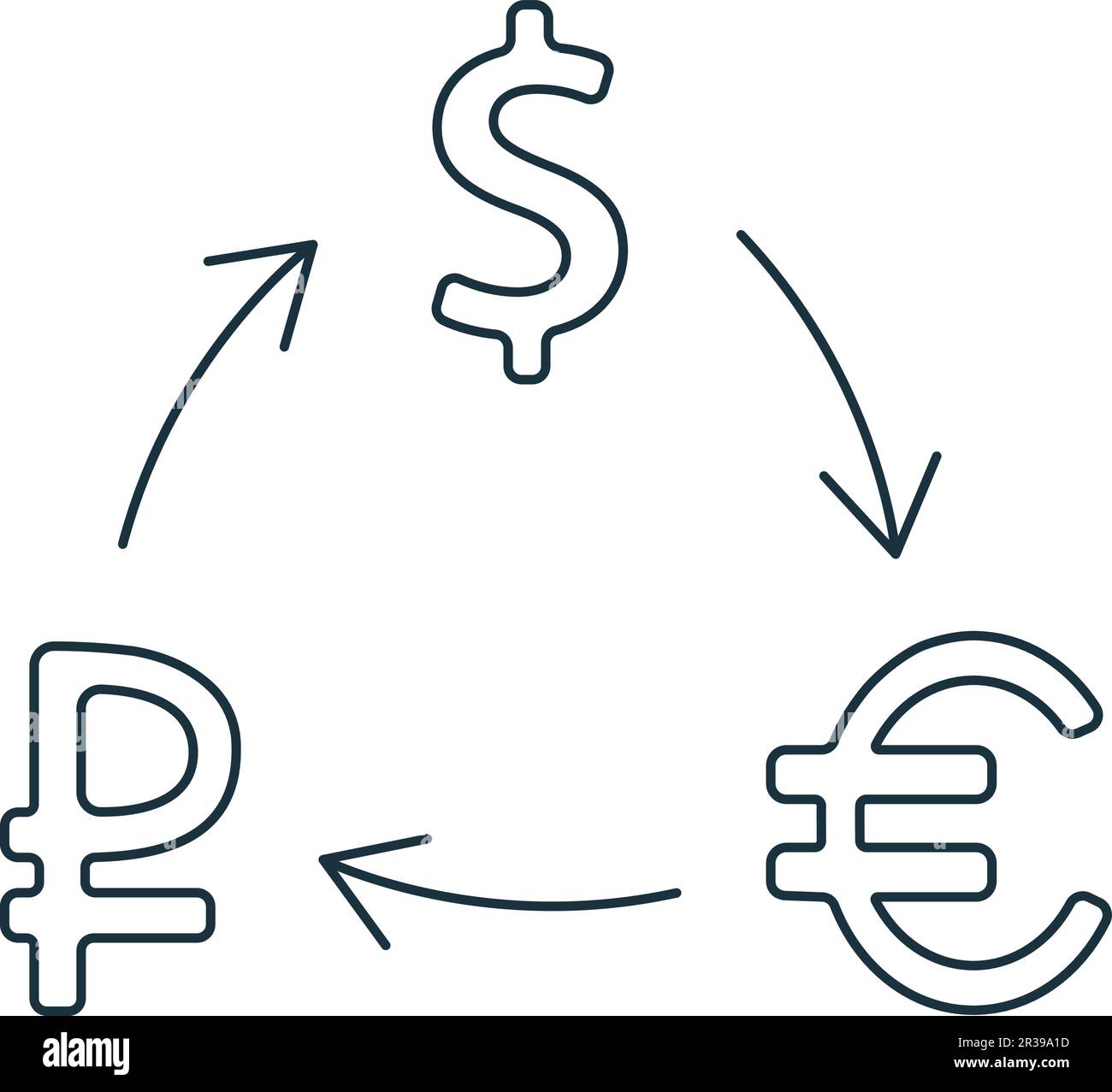 Currency exchange icon. Monochrome simple sign from airport elements ...