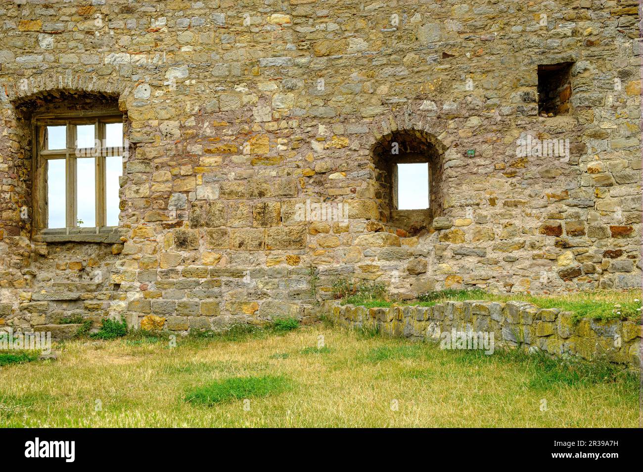 Remains of castle walls with window, Mühlburg Castle, one of the so ...
