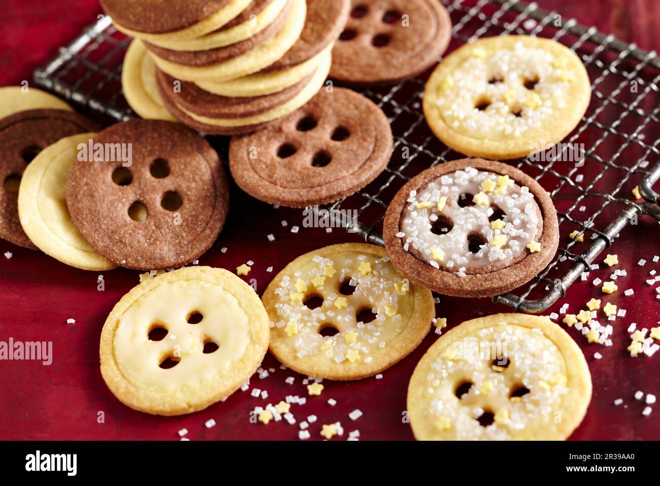 Christmas button biscuits Stock Photo - Alamy