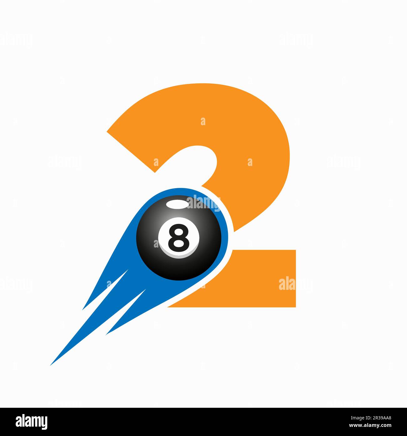 Letter 2 Billiard Sports Team Club Logo. 8 Ball Pool Logo Design ...