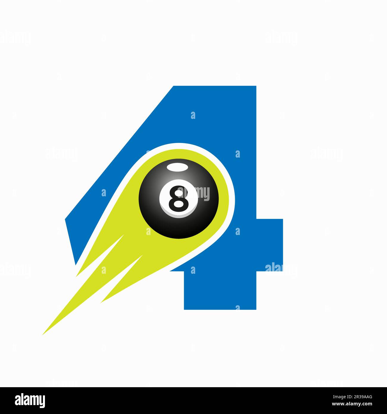 Letter 4 Billiard Sports Team Club Logo. 8 Ball Pool Logo Design ...