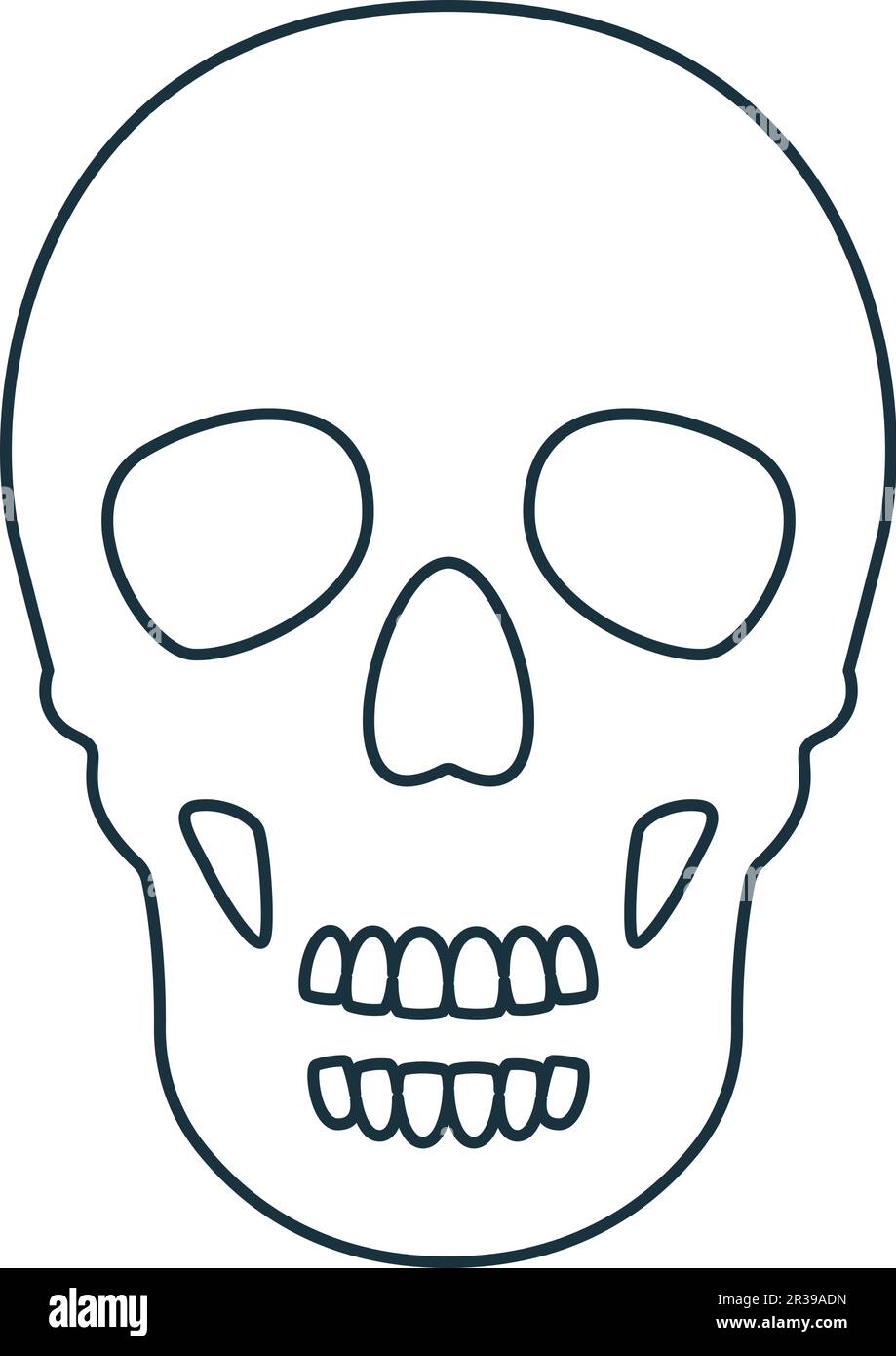 Skull icon. Monochrome simple sign from anatomy collection. Skull icon ...