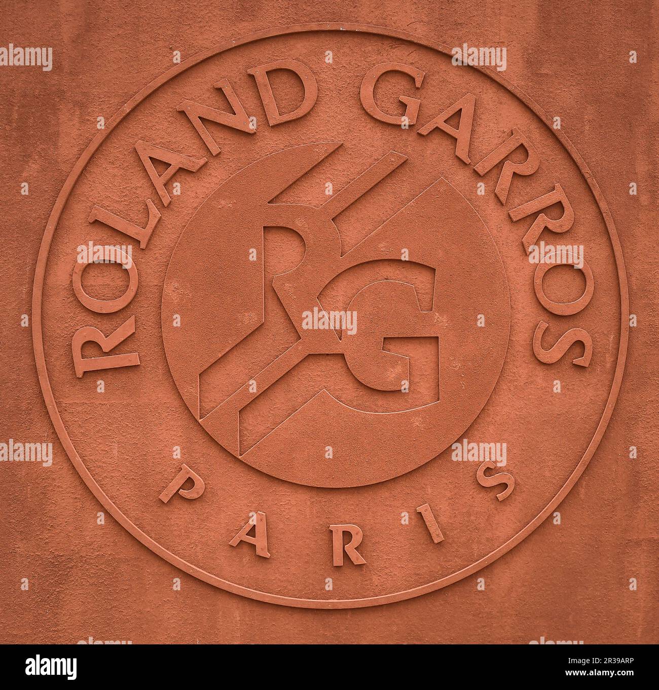 Illustration of the official logo of Roland Garros during Roland-Garros ...
