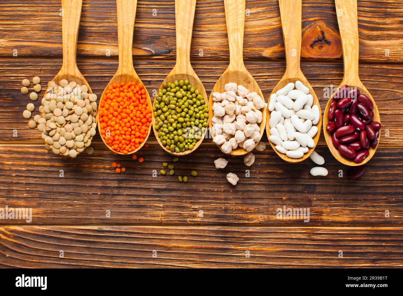 Healthy food vegetarian background. Various organic legumes Stock Photo ...