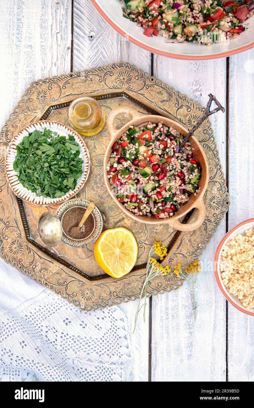 Lebanese tabbouleh salad Stock Photo - Alamy