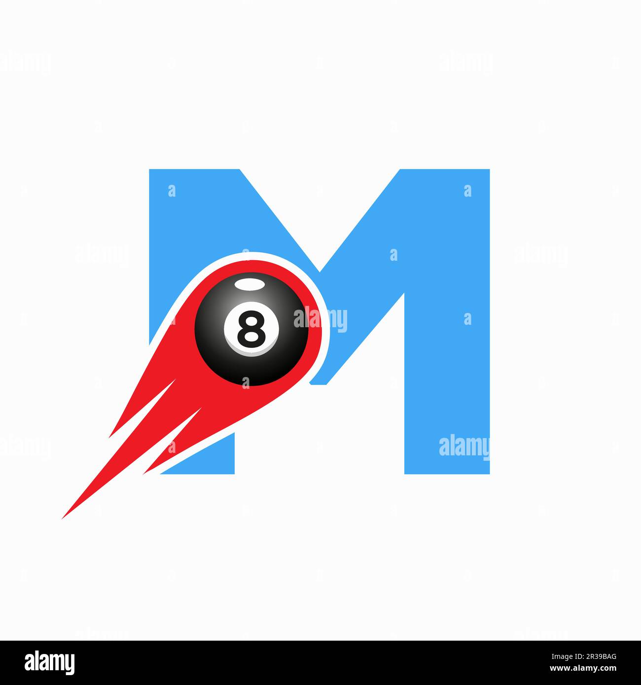 Letter M Billiard Sports Team Club Logo. 8 Ball Pool Logo Design ...