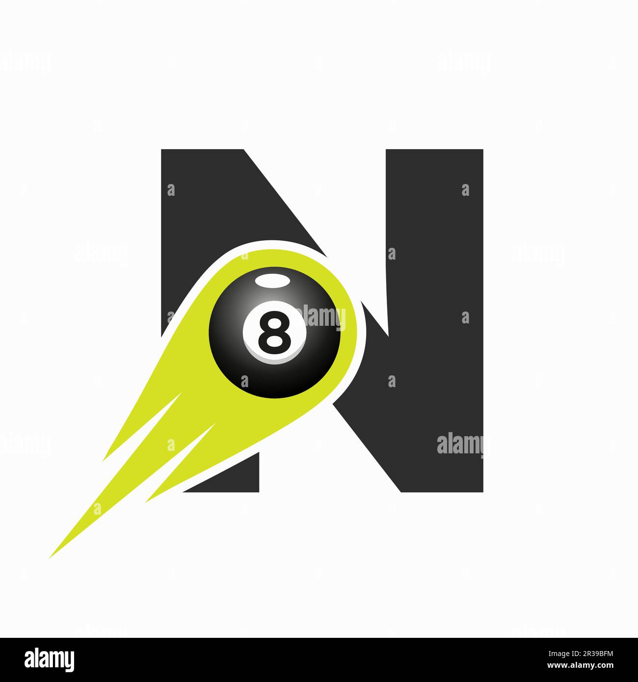 Letter N Billiard Sports Team Club Logo. 8 Ball Pool Logo Design ...