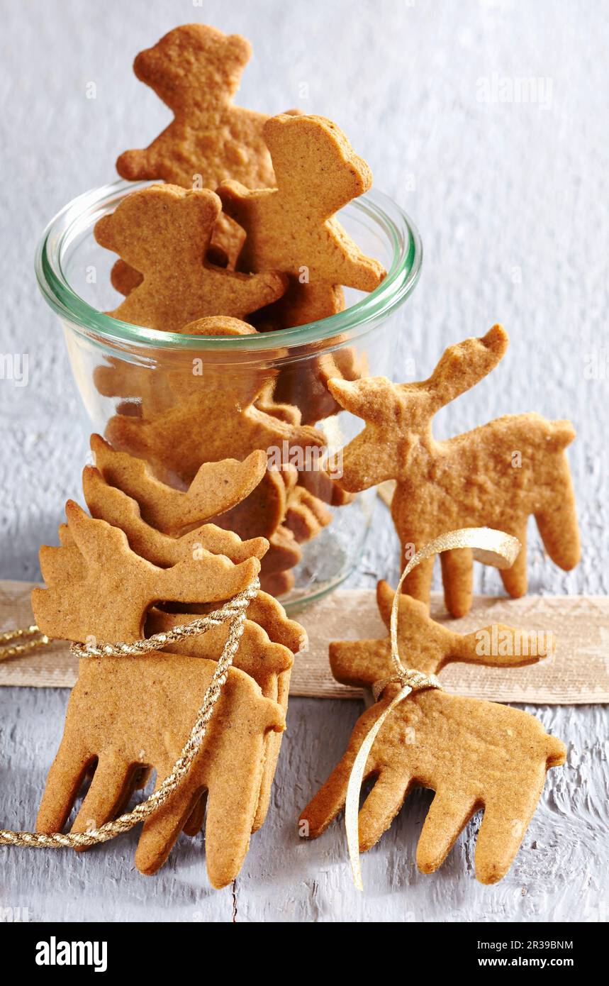 Ginger biscuits: Christmas biscuits from Sweden shape like moose Stock ...