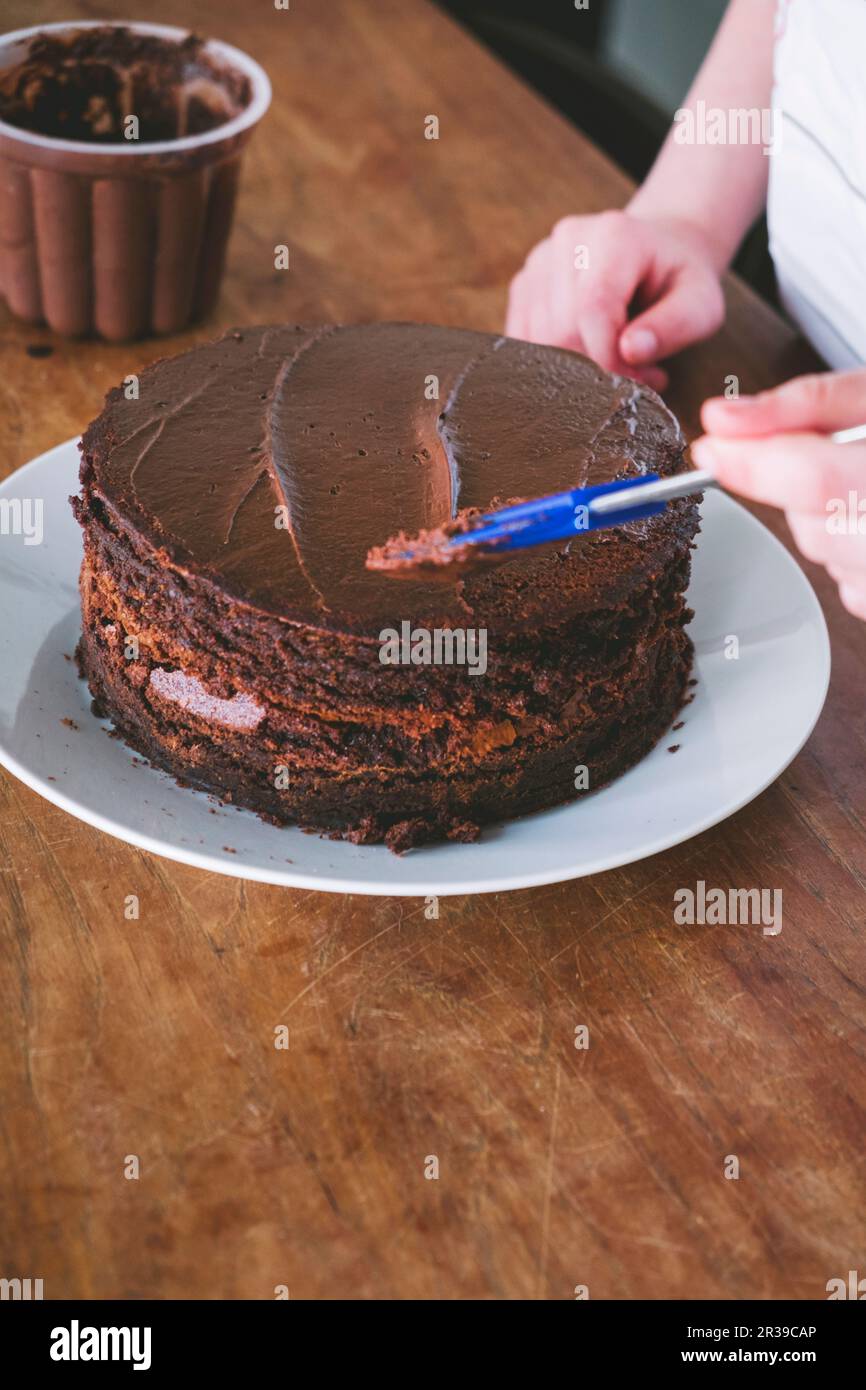 Step step preparing homemade chocolate hi-res stock photography and ...