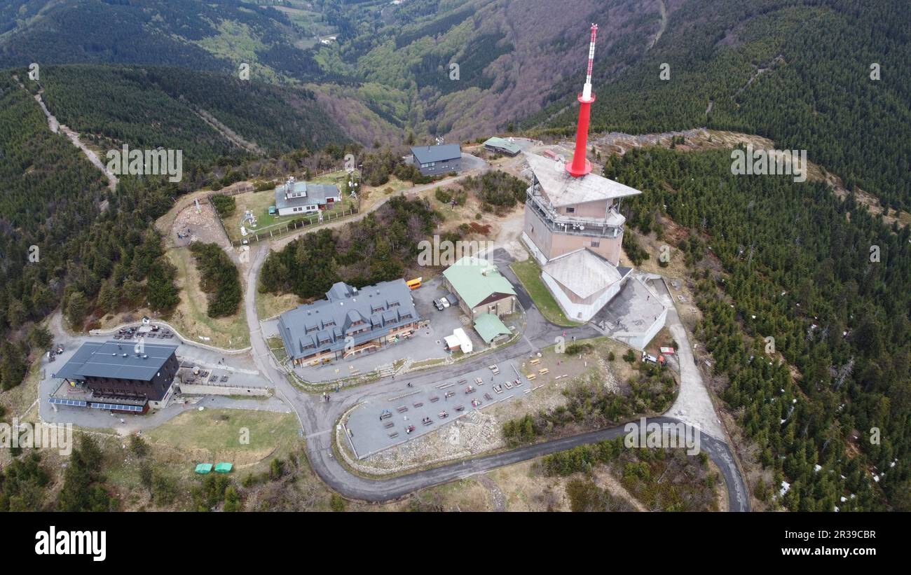 Lysa Hora mountain. The highest peak of Beskydy mountains in the east ...
