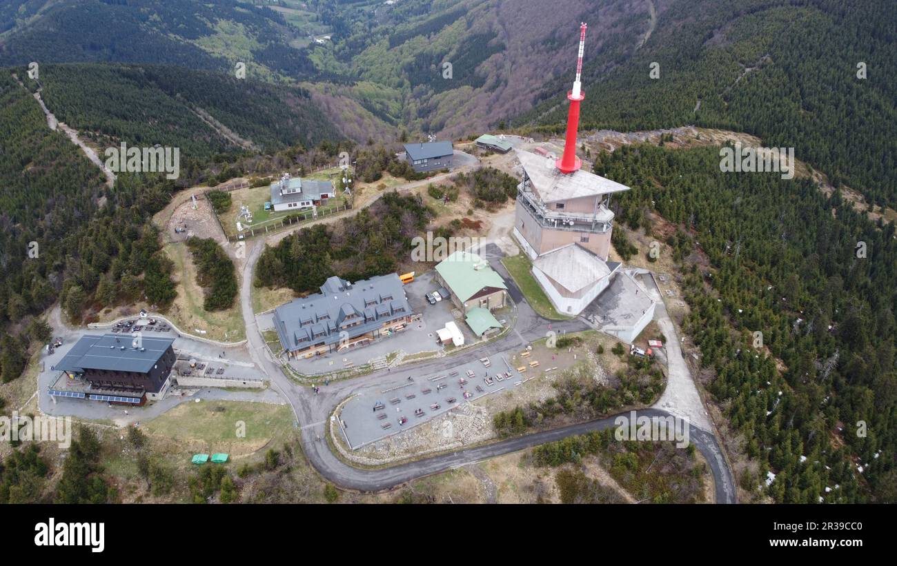 Lysa Hora mountain. The highest peak of Beskydy mountains in the east ...
