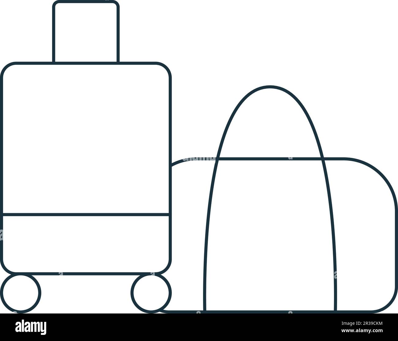 Luggage icon. Monochrome simple sign from airport elements collection ...