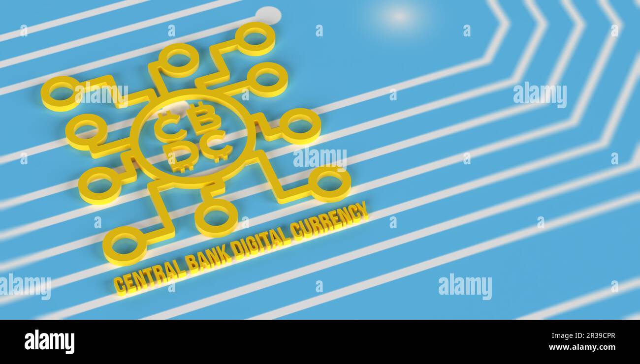 CBDC Central Bank Digital Currency modern banner background. Futuristic ...