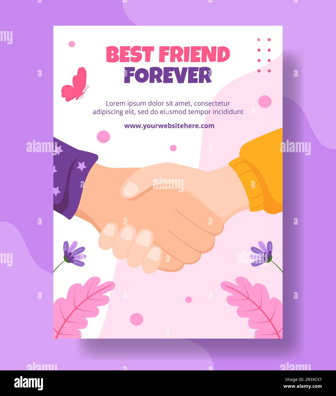 Happy Friendship Day Vertical Poster Illustration Flat Cartoon Hand ...