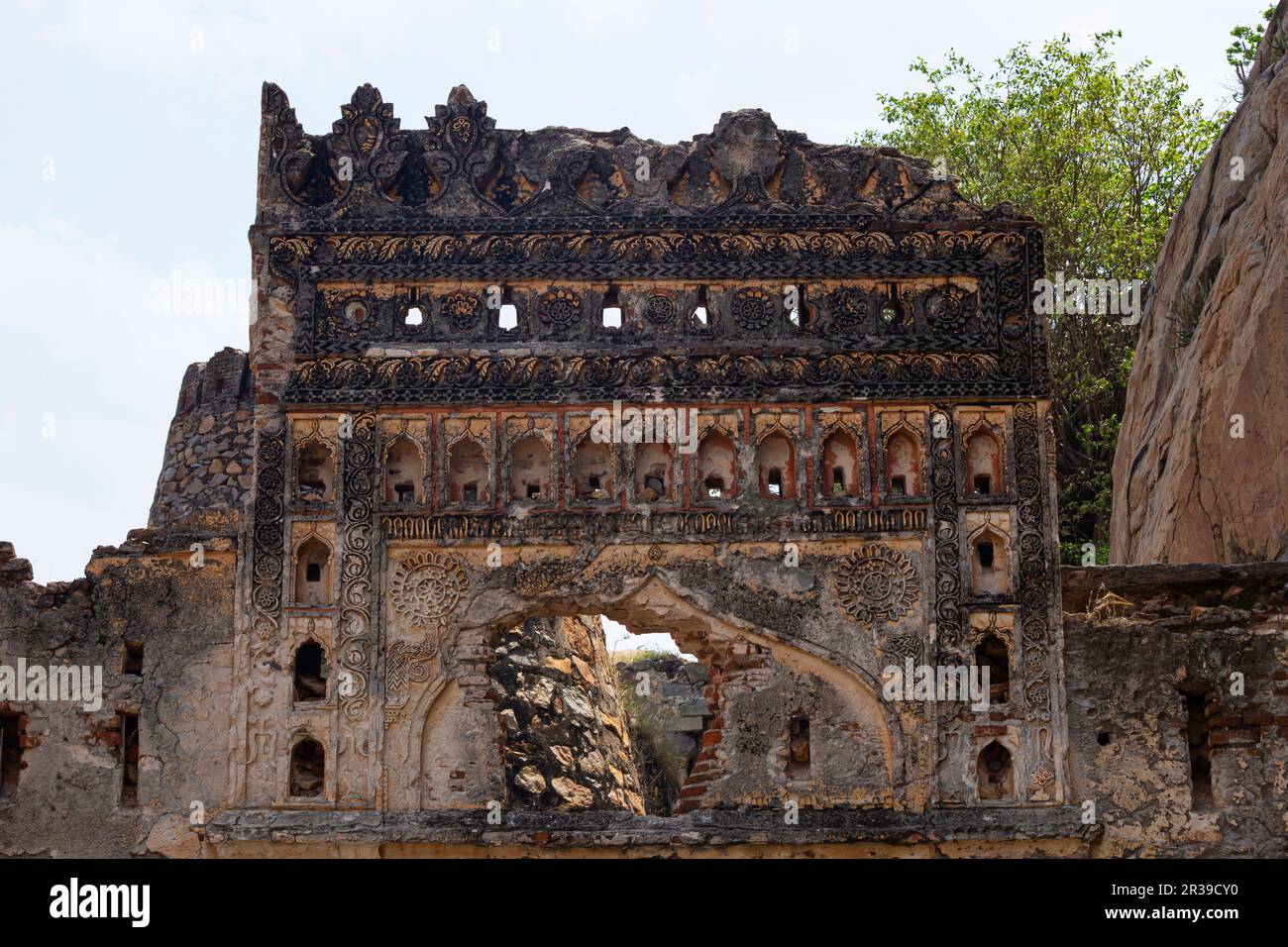 Entrance gate in ruins, Gurramkonda Fort, built during the Vijayanagar ...