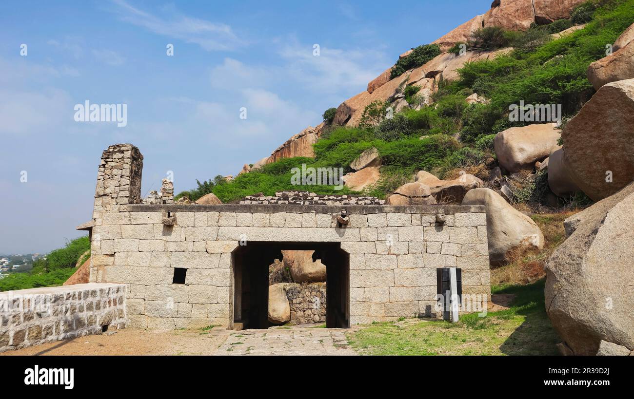 Entrance of Fort Hilltop of Bellary Fort, Karnataka, India Stock Photo ...
