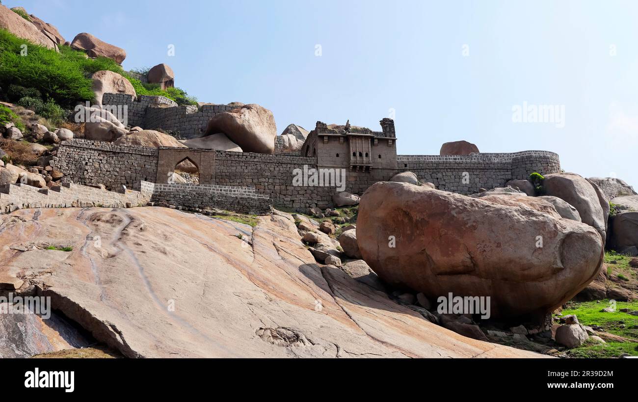 Fortification of Bellary Fort, Built by Hanumappa Nayaka, a feudatory ...