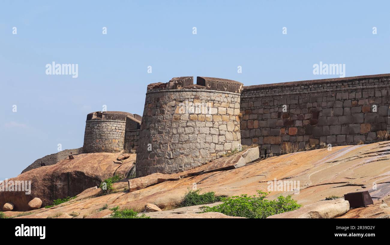Watch towers of Bellary Fort, Bellary, Karnataka, India Stock Photo - Alamy