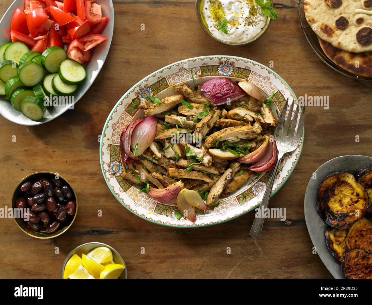 Top view shawarma chicken hi-res stock photography and images - Alamy