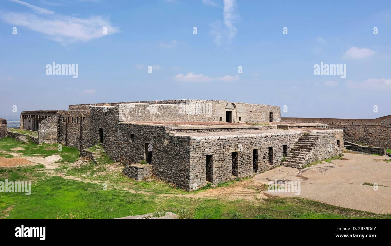 Inside View of Palace ruins at Bellary Fort, Bellary, Karnataka, India ...