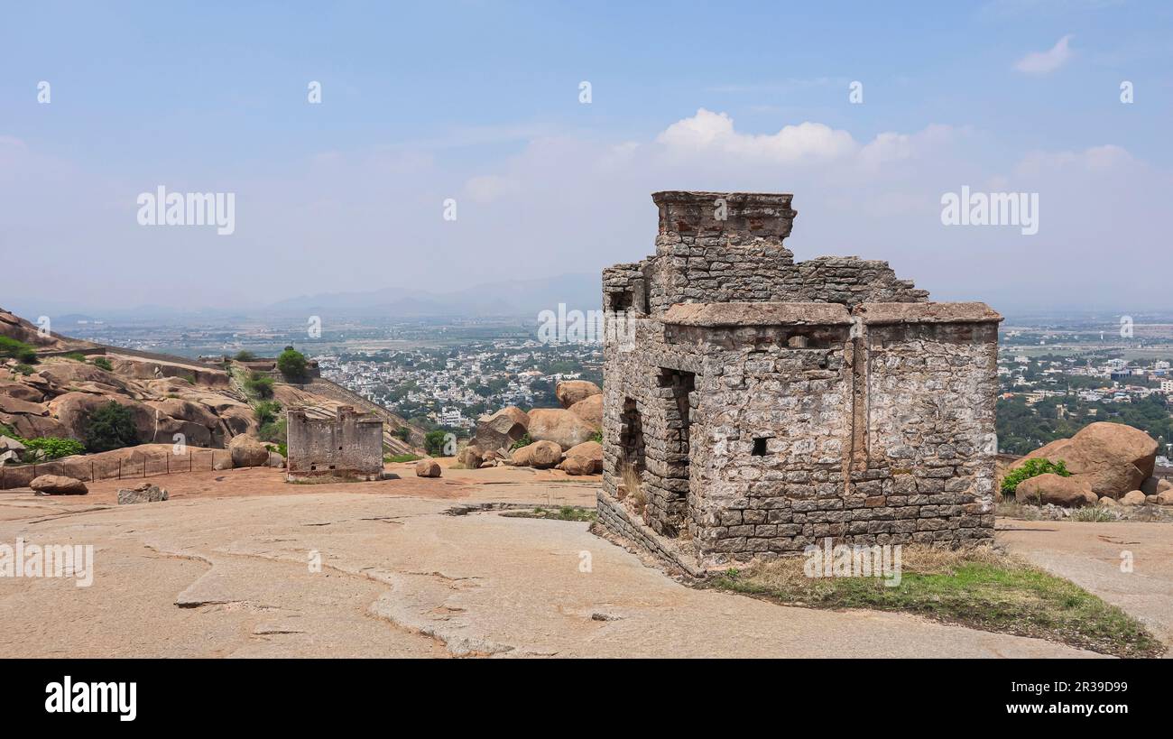 Temple ruins and fortress of Bellary Fort, Bellary, Karnataka, India ...