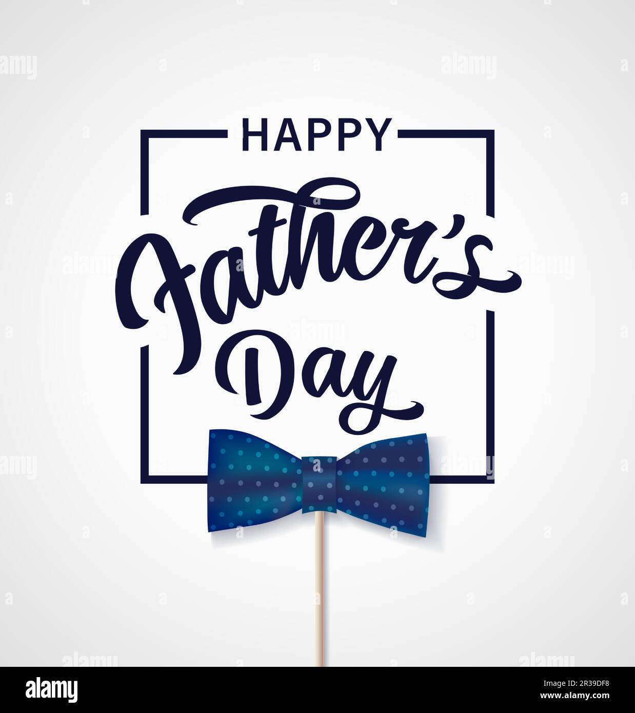 Happy Father's Day greeting in frame with bow necktie and lettering ...