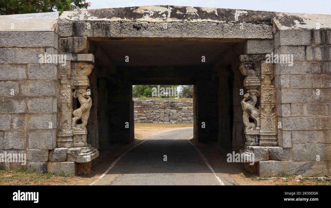 Carvings of Warriors on the Entrance of Chandragiri Fort, Tirupati ...
