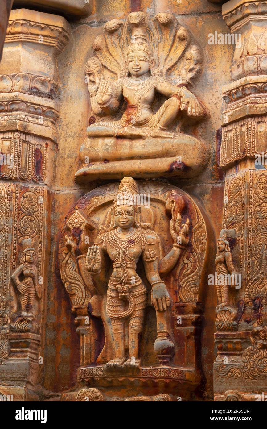 Lord Vishnu sculpture in different poses on the Chenna Kesava Temple ...