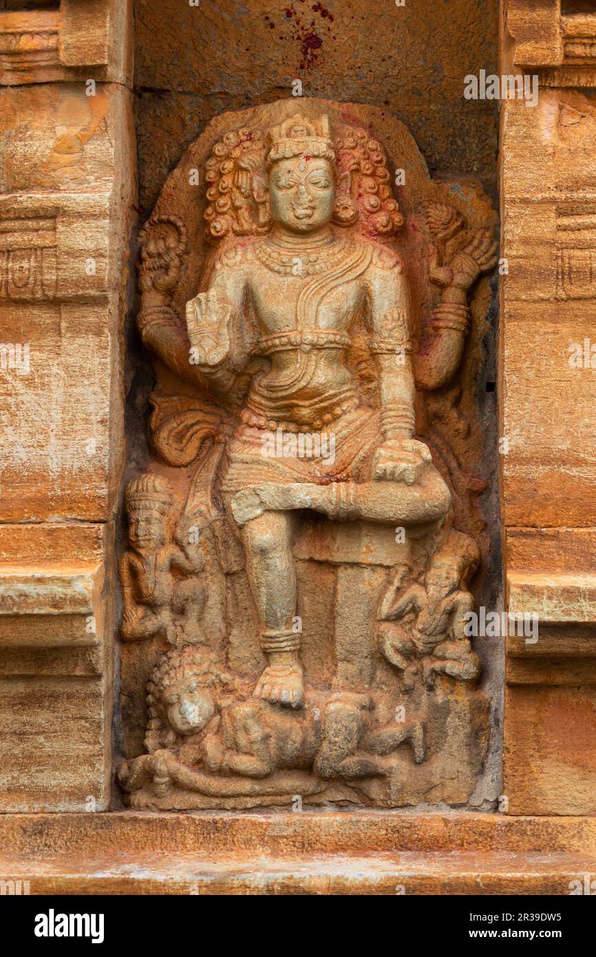 Carving of Hindu God on the Chenna Kesava Temple, Pushpagiri, Kadapa ...