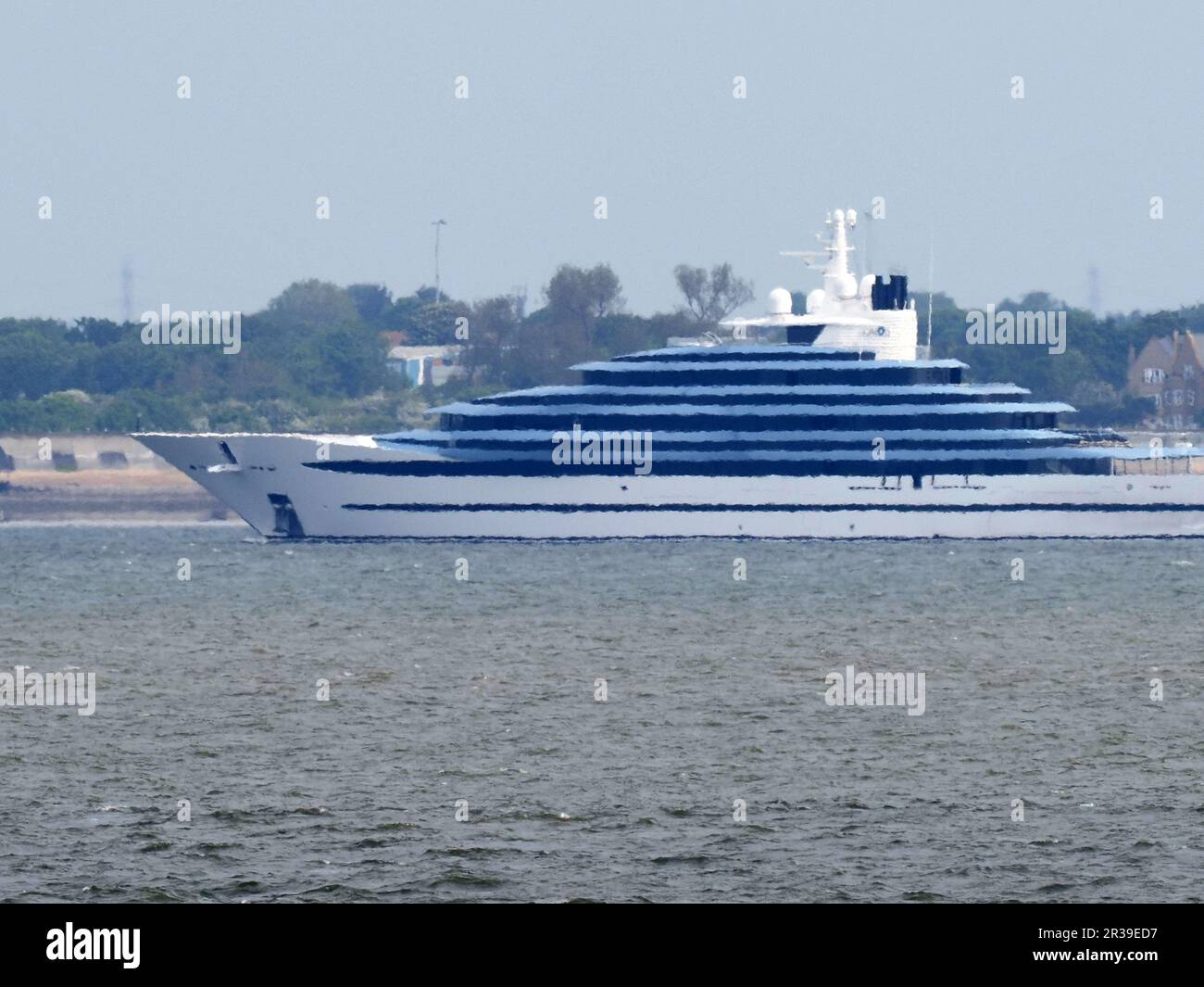 Sheerness, Kent, UK. 23rd May, 2023. Superyacht Kaos seen arriving on ...