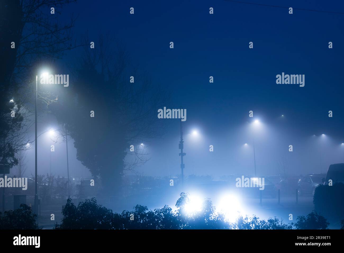 Heavy Fog at Night Stock Photo - Alamy