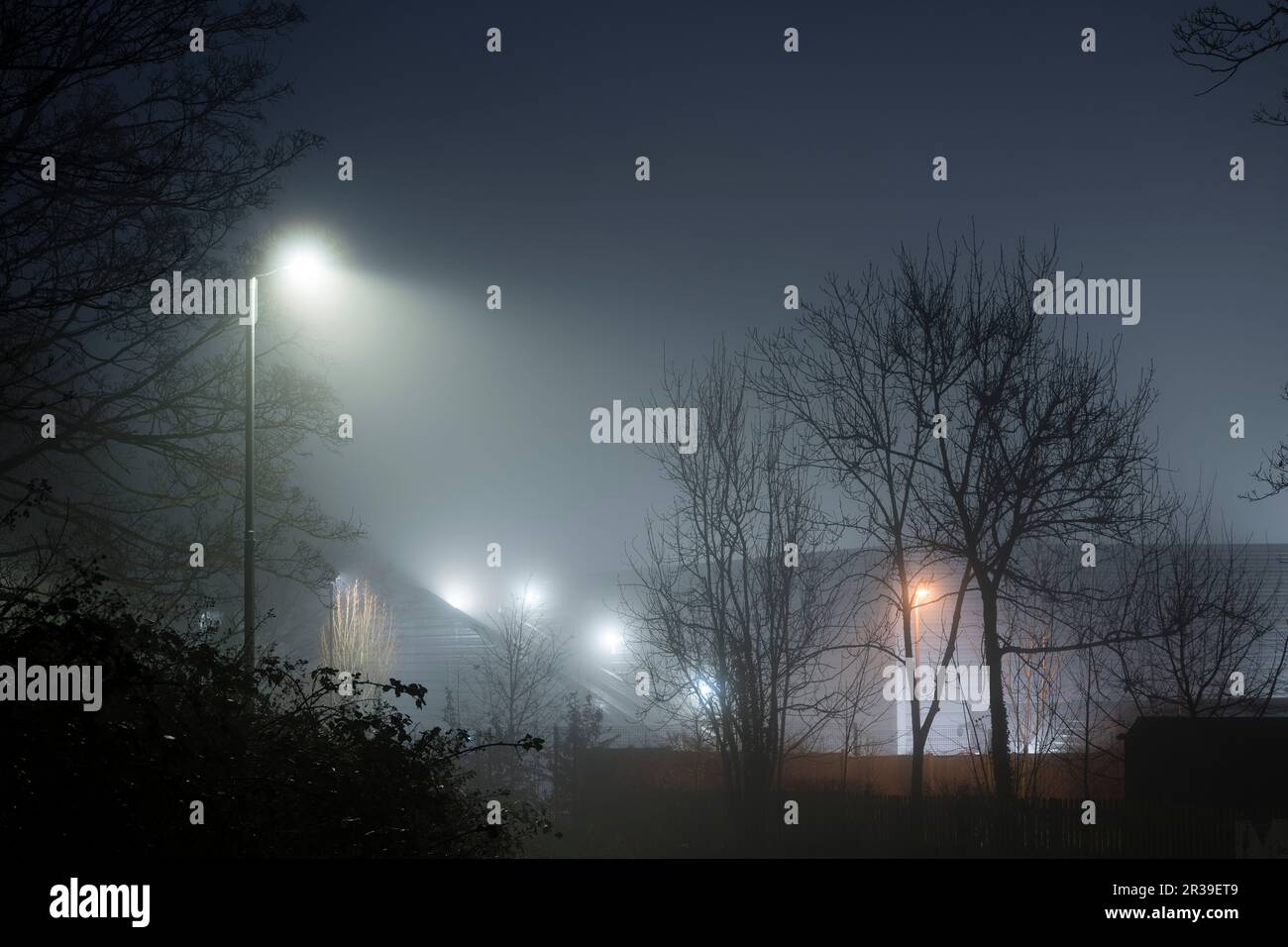 Heavy Fog at Night Stock Photo - Alamy