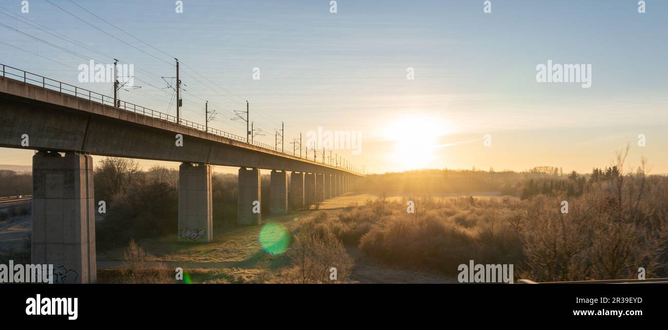 Concrete bridge sunrise hi-res stock photography and images - Alamy