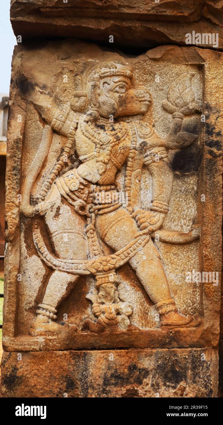 Lord Hanuman sculpture on the Wall of Siddhavatam Fort, Kadapa, Andhra ...
