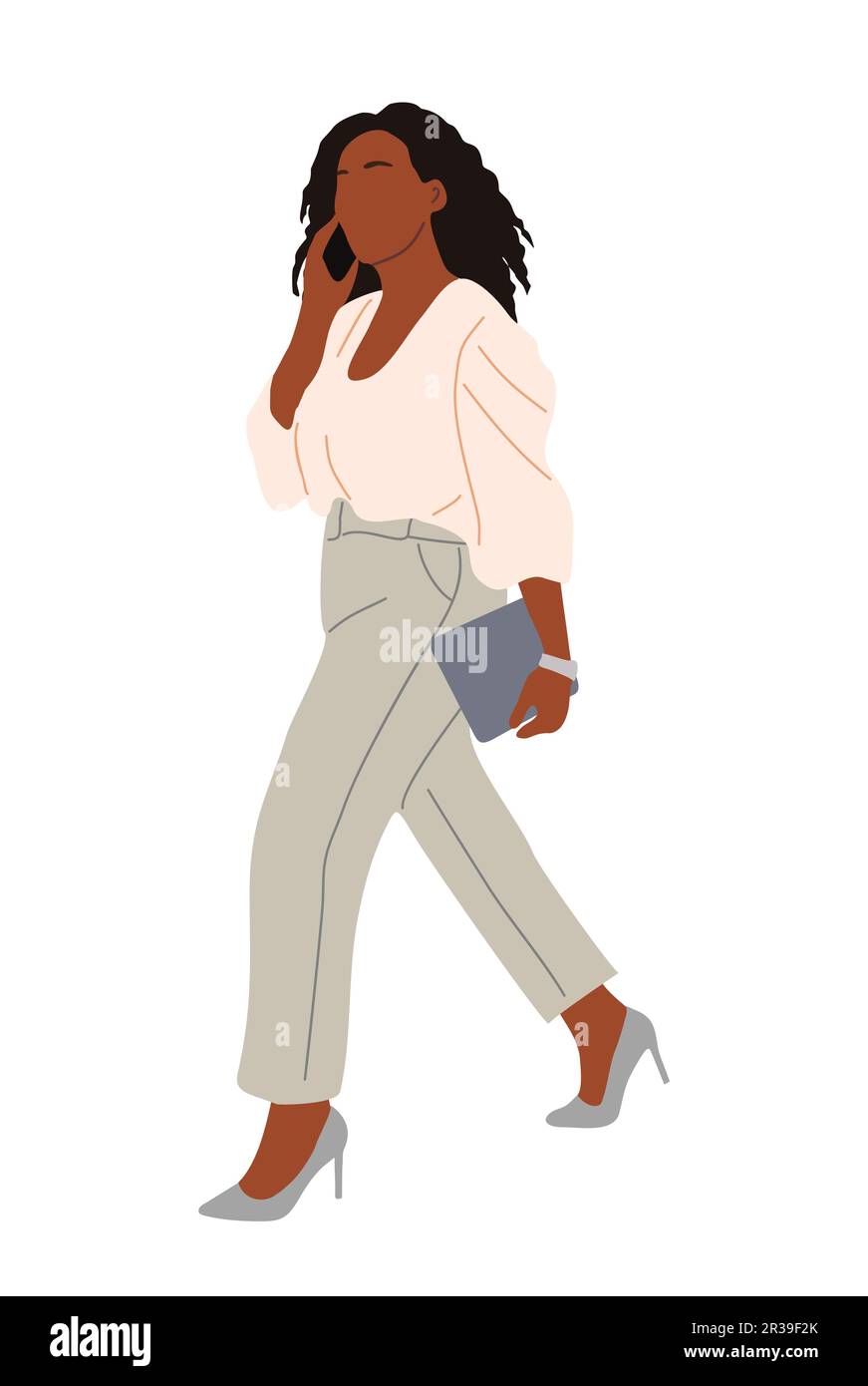 Walking woman african american Stock Vector Images - Alamy