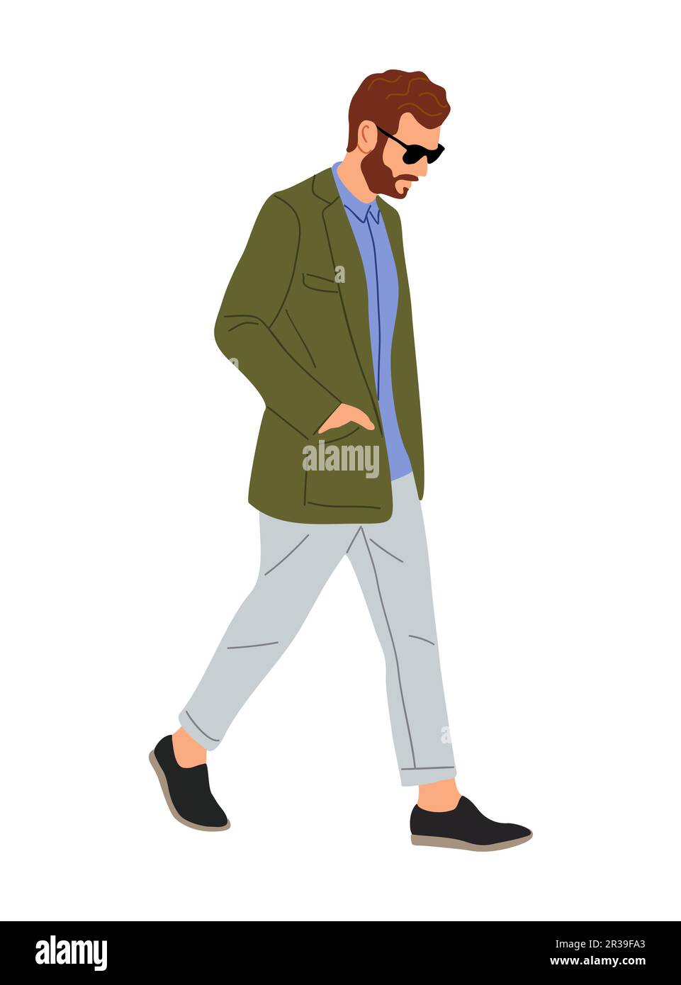 Businessman walking side view vector isolated Stock Vector Image & Art ...