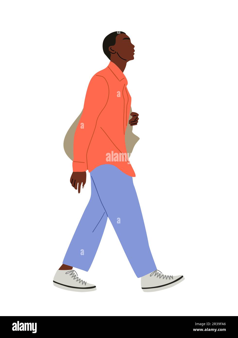 Black man walking side view vector isolated Stock Vector Image & Art ...