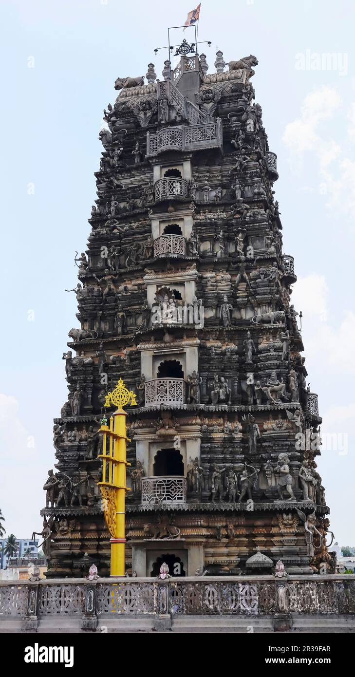 Carved statues depicting scenes from Ramayana, Mahabharata, and ...