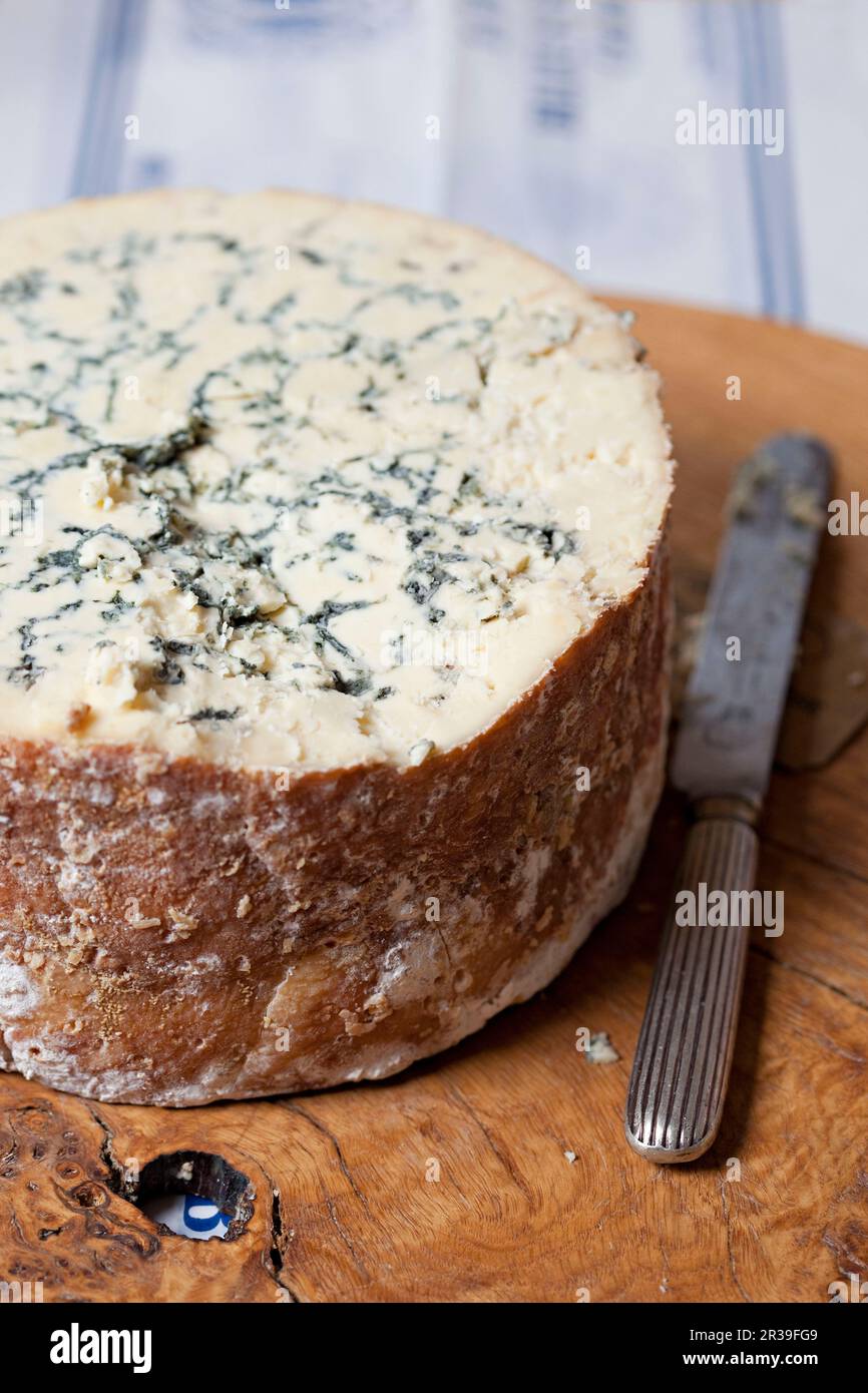 Fully mature Cropwell Bishop wheel cut open Stock Photo - Alamy