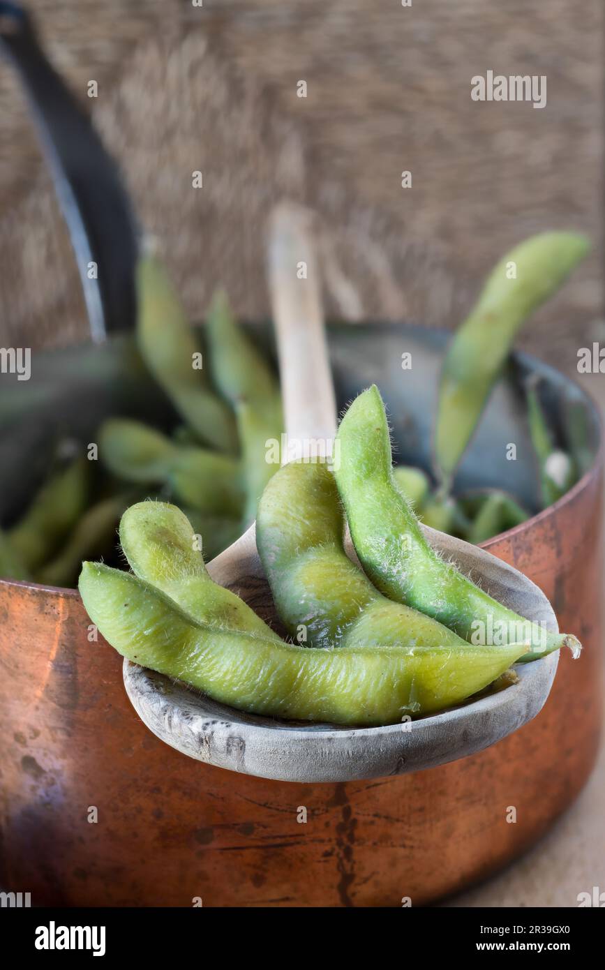 Steamed soya beans Stock Photo - Alamy