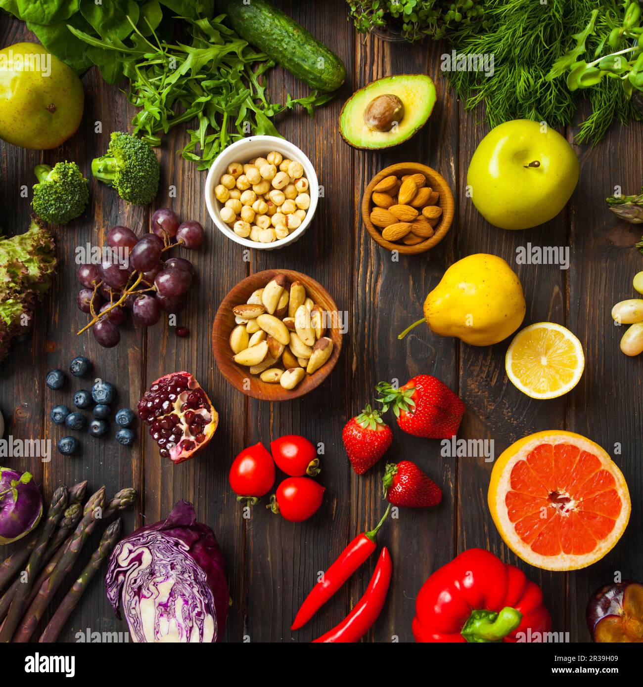 Still life picture of fresh vegetables and fruits Stock Photo - Alamy