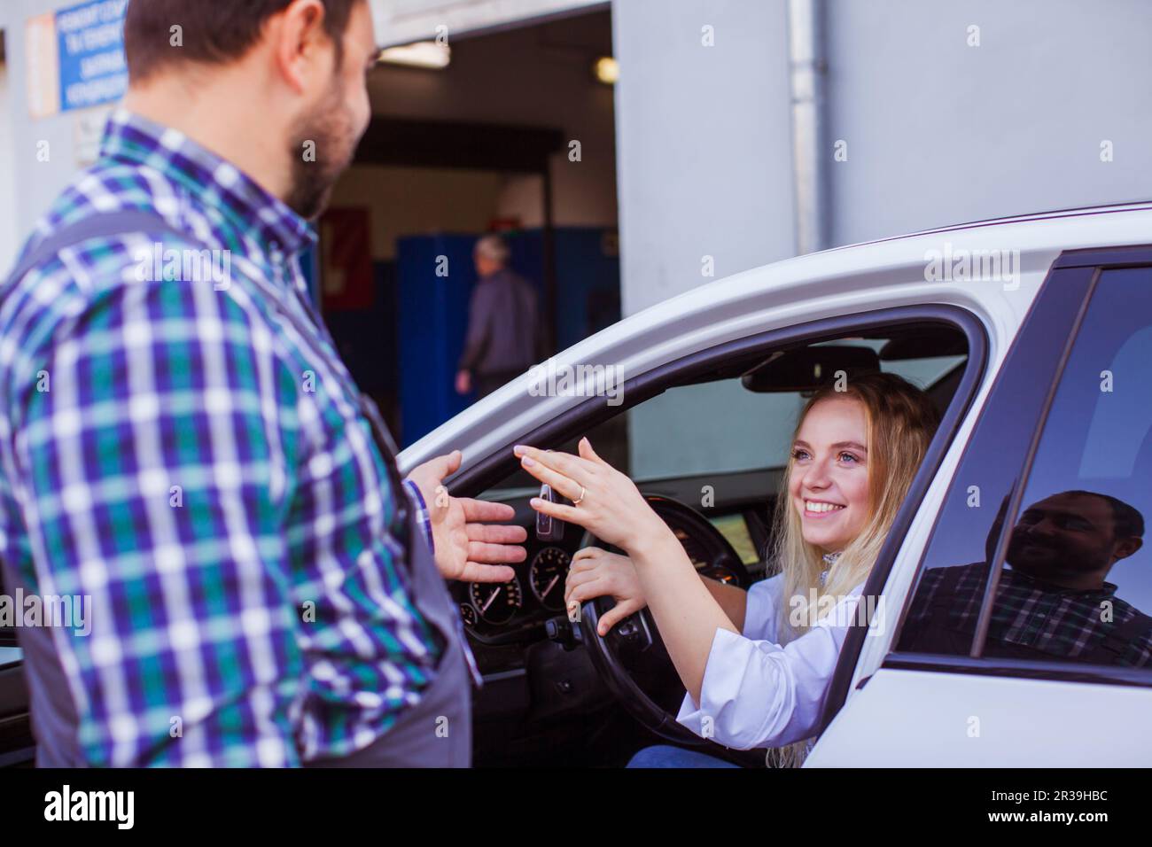 Customer service friendly man woman hi-res stock photography and images ...