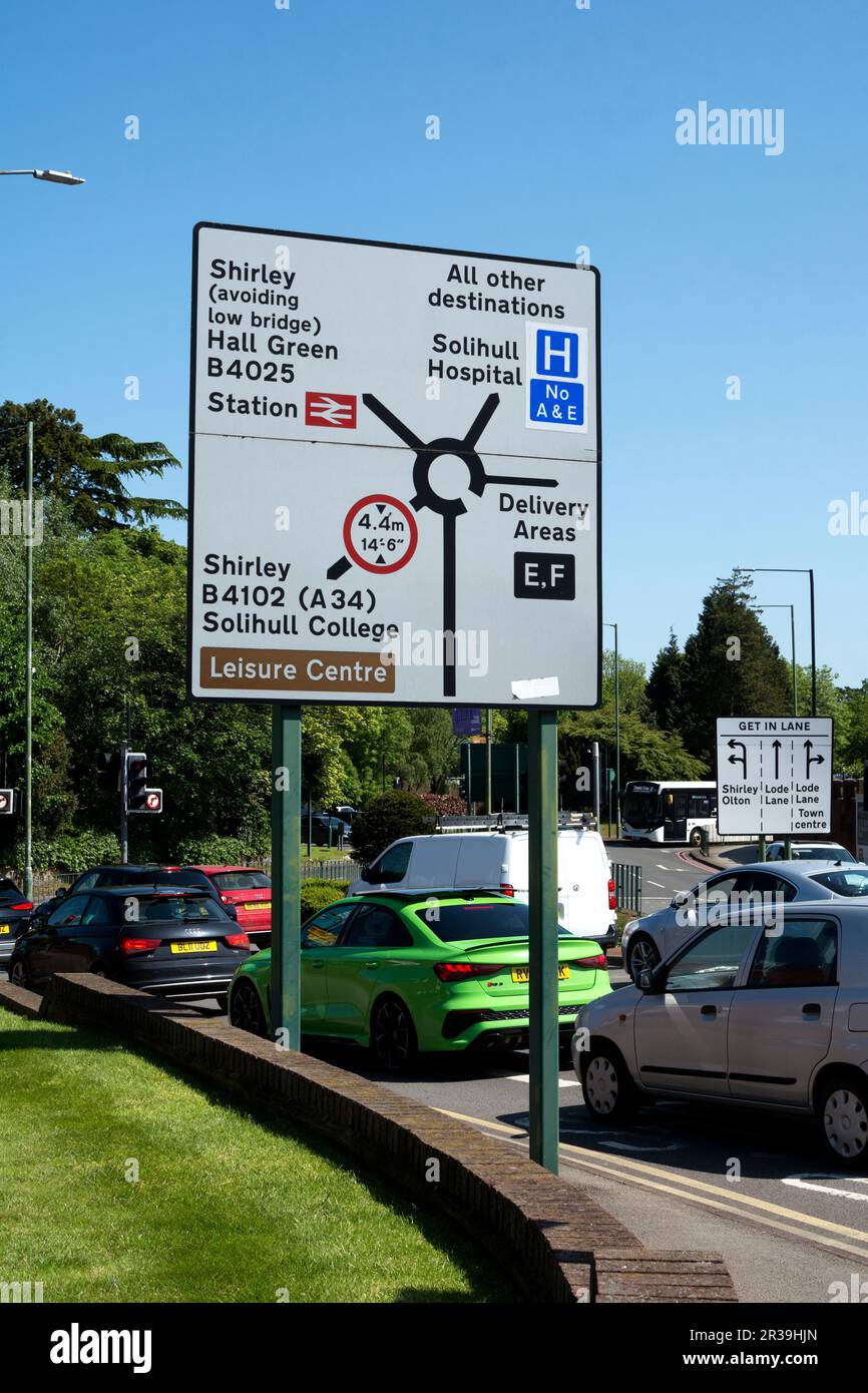 Road sign in Solihull, West Midlands, England, UK Stock Photo - Alamy