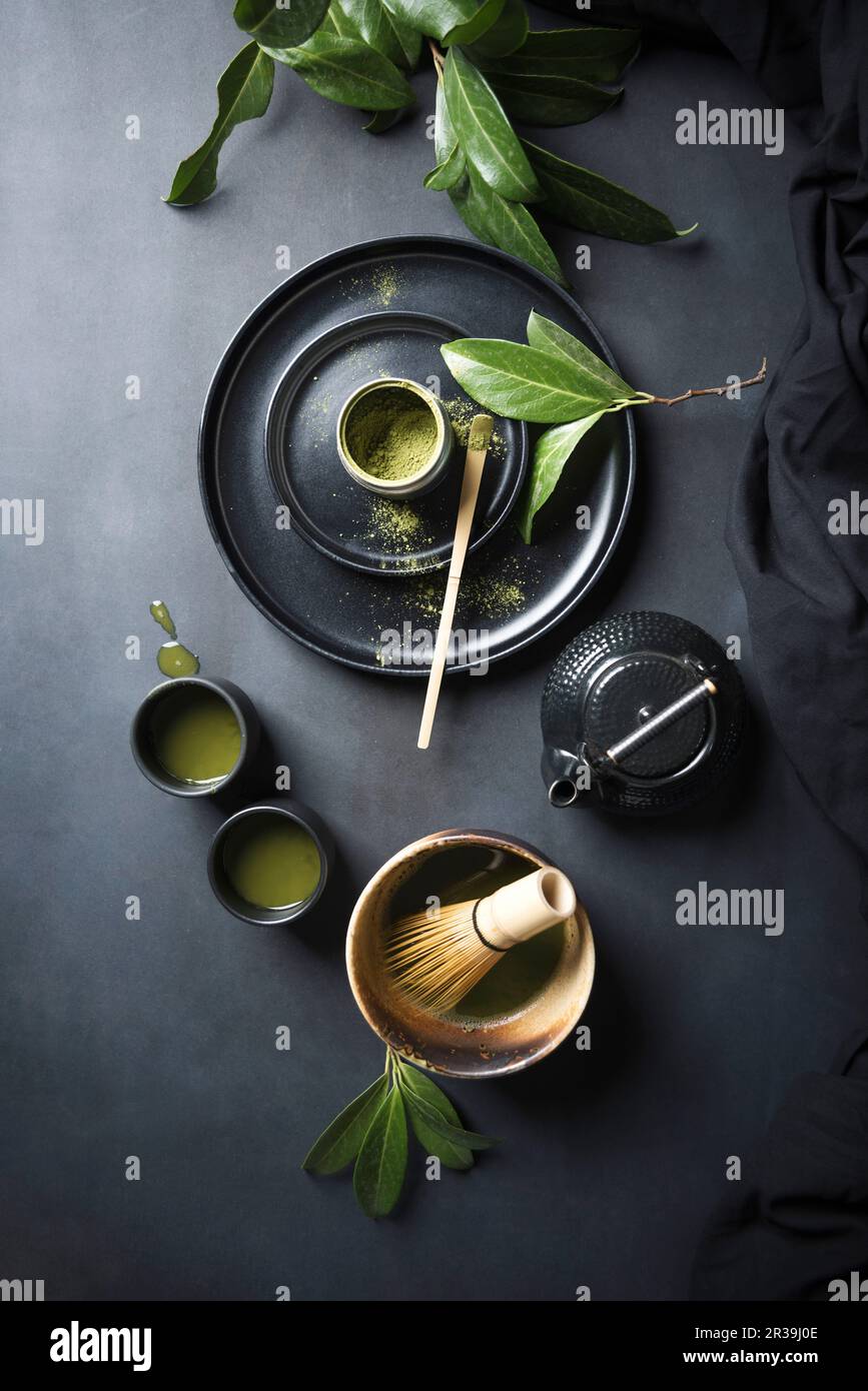 Matcha tea being made Stock Photo - Alamy