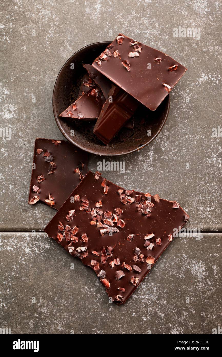 Chocolate with Himalayan salt Stock Photo - Alamy
